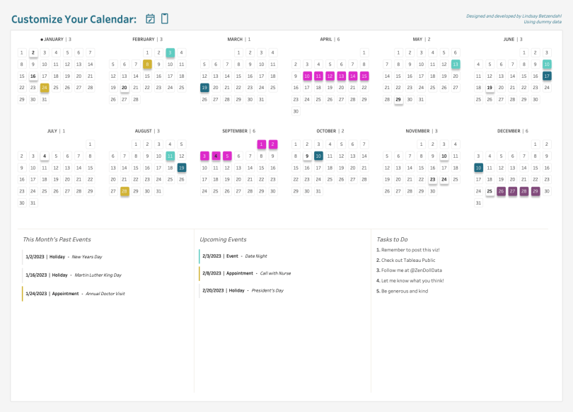 Create a Calendar with Variable Layout Options in Tableau (Part 1 ...